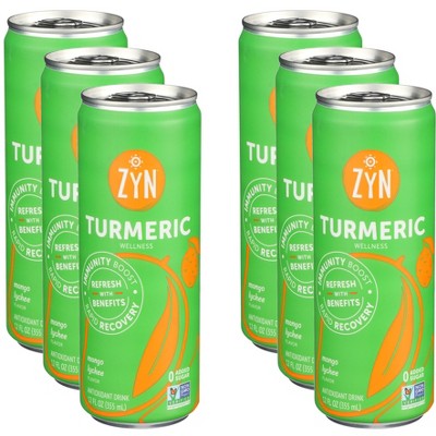 Zyn Mixed Berry Turmeric Wellness Drink - Pack Of 6 - 12 Fl Oz : Target