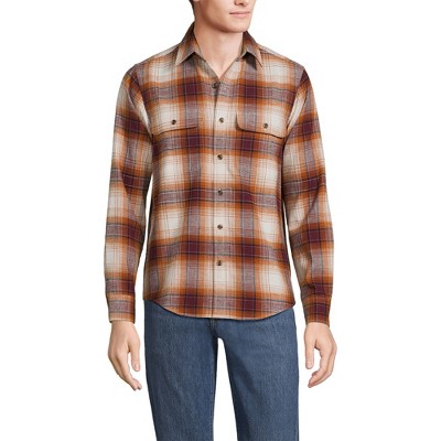 Lands' End Men's Long Sleeve Woven Waffle Work Shirt - X Large - Russet ...