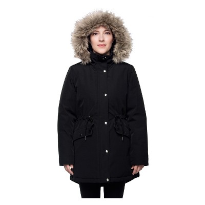 Rokka&Rolla Women's Mini Fur Lined Parka Coat : Target