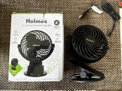 Holmes 4" On-the-go Portable Clip Rechargeable Battery 360° Rotation ...