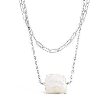 Shine By Sterling Forever Chain Link And Pearl Layered Necklace ...