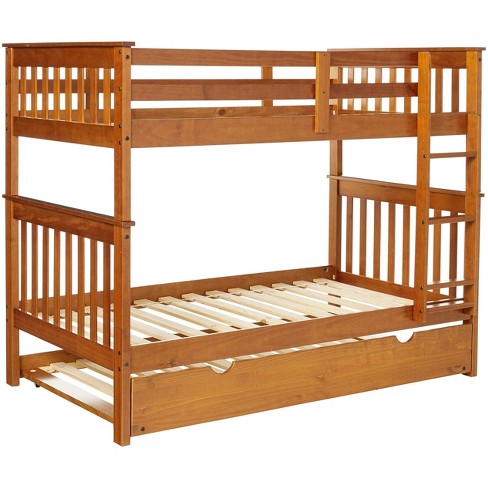 Donco Kids Savana Mission Twin Over Twin Espresso Bunkbed With Twin ...