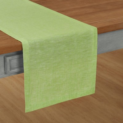 Solino Home Linen Table Runner Chambray Lime Green 14 x 48 Inches ...
