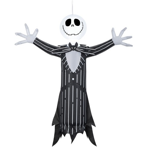 Gemmy Airblown Inflatable Hanging Jack Skellington, 4 Ft Tall, Black ...