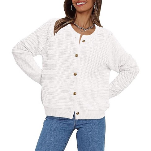 Women's Cardigan Sweater Button-down Long Sleeve Oversized Knit ...