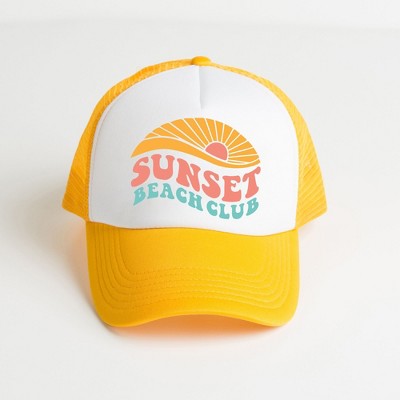 Simply Sage Market Sunset Beach Club Foam Trucker Hat - Adult - White ...