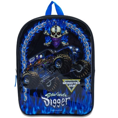 Monster Jam 15" Backpack with Padded Straps & Zip Compartment - Ideal ...