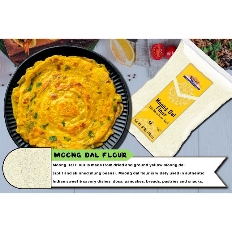 Moong Flour (Mung Bean Flour, Green Gram Flour) - 28oz (1.75lbs) 800g ...