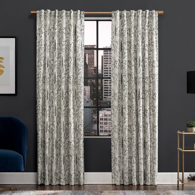 Treillage Back Tab Blackout Window Curtain Panels - Exclusive Home : Target