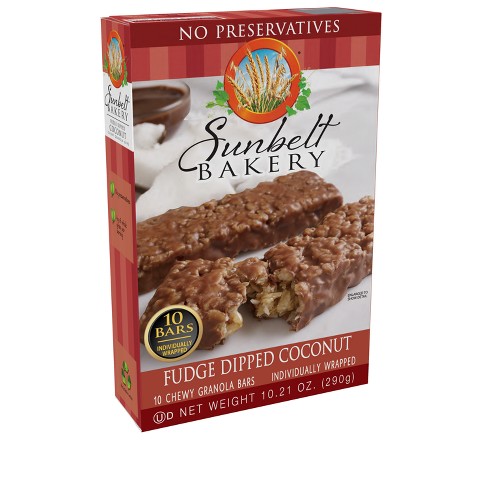 Sunbelt Fudge Dipped Coconut Granola Bar S - 10.21oz : Target