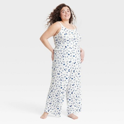 Women's Ribbed Pajama Pants - Colsie™ White/floral Xxl : Target
