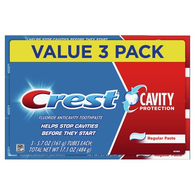 Crest Cavity Protection Toothpaste - Regular Paste -5.7oz/3pk : Target