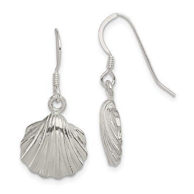Black Bow Jewelry 12mm Polished Seashell Dangle Earrings In Sterling ...