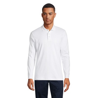 Lands' End School Uniform Men's Long Sleeve Interlock Polo Shirt ...