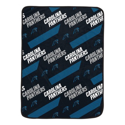 Nfl Carolina Panthers Slanted Half Wordmark Ultra Soft Blanket : Target