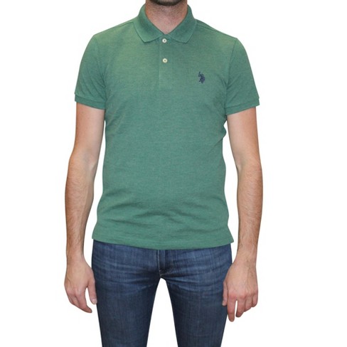 U.s. Polo Assn. Men's Solid Pique Polo With Small Pony Polo Shirt Green ...