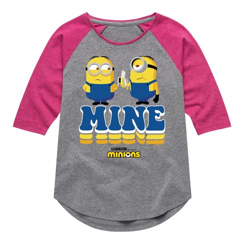 Despicable Me Minions Mine Mine Mine - Athletic Heather/fuchsia - 2t ...