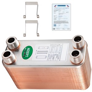 VEVOR Heat Exchanger 3\"x7.5\" 40 Plates Brazed Plate Heat Exchanger ...