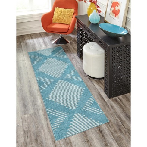 Unique Loom 3' 3 X 12' 0 Warrior-kai Light Blue Runner Rug : Target