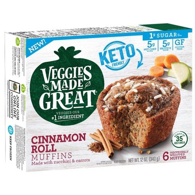 Veggies Made Great Gluten Free Frozen Keto Cinnamon Roll Muffin - 12oz ...