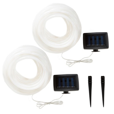 Solar Powered Led Rope Lights - 2-pack - 32 Ft Strand With 100 White ...