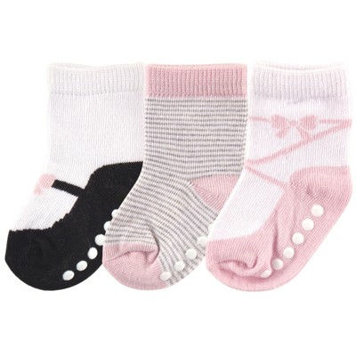 Luvable Friends Baby Girl Socks Set, Pink Black Shoes : Target