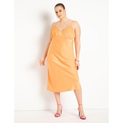 Eloquii Women's Plus Size Slip Dress, 20 - Tangerine : Target