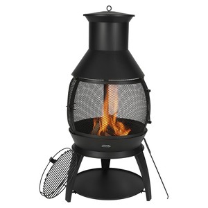 VEVOR Chiminea, 22 Inch Outdoor Wood Burning Firepit, Iron Spherical ...