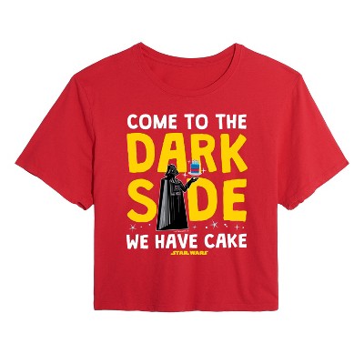 Women's Star Wars Come To The Dark Side Cropped Graphic T-shirt - Red ...
