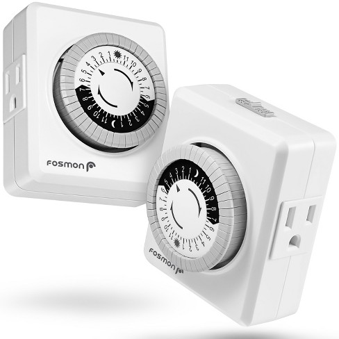 Fosmon 2x Timer For Outlet, [elt Listed] 24-hour Light Timer For Lamp ...