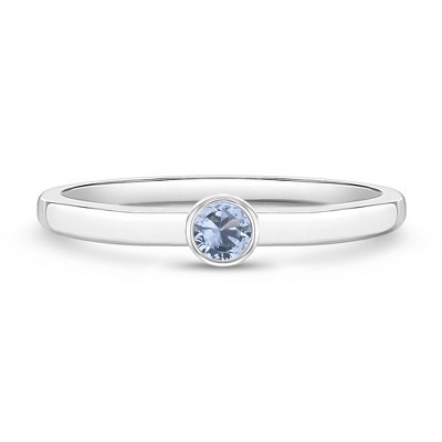 Girls' Cz Birthstone Sterling Silver Ring - Blue Size 4 - In Season ...