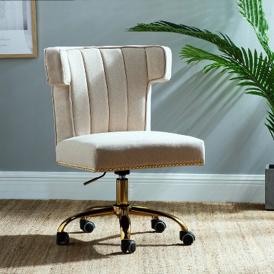 Puvis Upholstered Task Desk Chair Home Office Adjustable Swivel Home ...