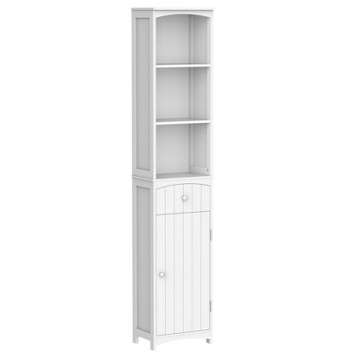 Homcom 67" Tall Bathroom Storage Cabinet, Freestanding Linen Tower With ...
