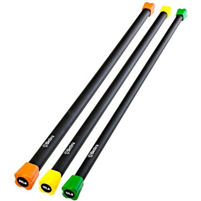 Bintiva Body Bar - Weighted Workout Bar - 3pc Set -10lb, 15lb, 20lb ...