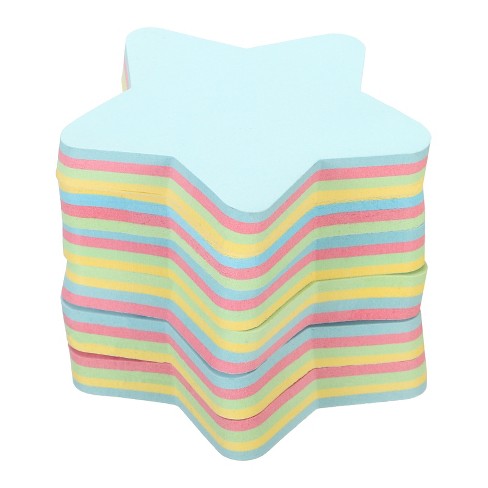 Unique Bargains Star Shape Bright Colorful Sticky Notes 100 Sheets/pad ...