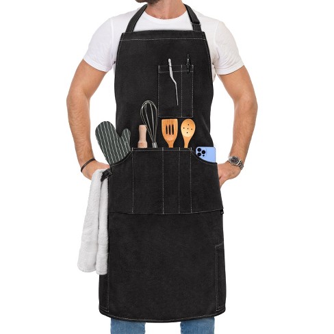 Opux Chef Apron For Adults, Kitchen Textiles With Pockets, Large Unisex ...