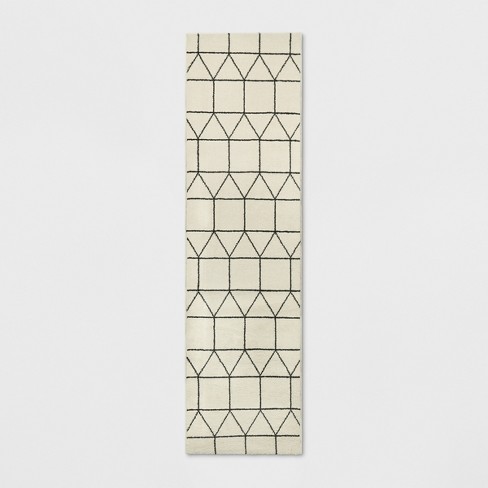 1'10"x7'runner Elle Linear Grid Woven Rug Cream - Project 62™ : Target