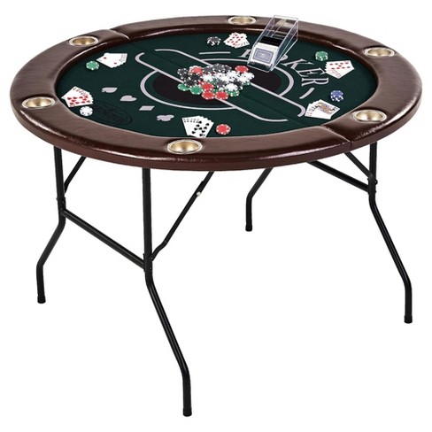 Barrington Billiards 6 Player Folding Round Card Table Casino Style 46 ...