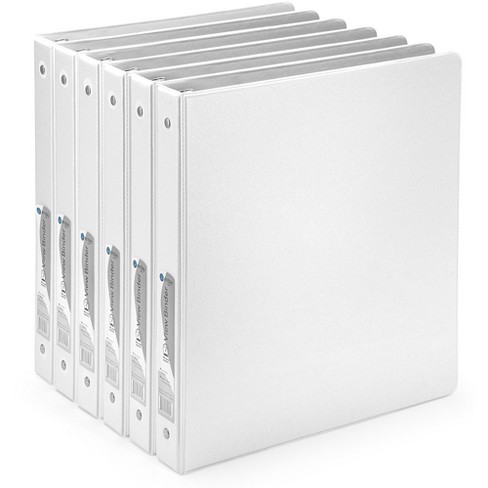 1 Inch 3 Ring Binder, White Round Ring Binder With Clear View Cover & 2 ...