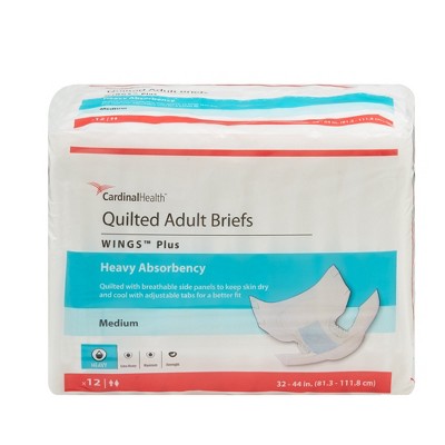 Cardinal Health Wings Unisex Adult Incontinence Brief, Disposable ...