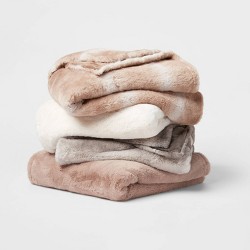 50"x60" Ruched Faux Rabbit Fur Throw Blanket - Threshold™ : Target