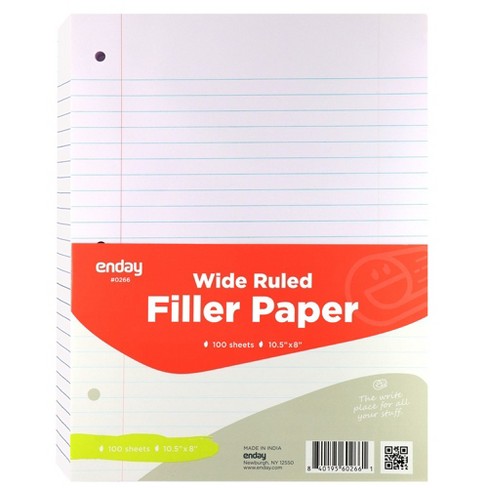 Enday Wide Ruled Paper Filler 200 Ct : Target
