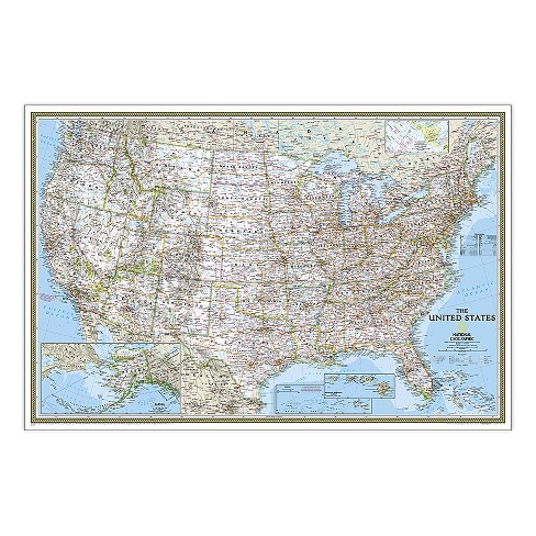 National Geographic United States Classic Map, Poster Size And ...