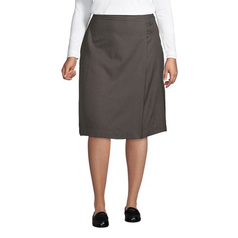 Lands' End School Uniform Women's Plus Solid A-line Skirt Below The ...