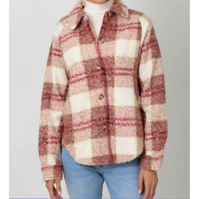 Women's Plaid Button Down Shacket - Mystree S : Target