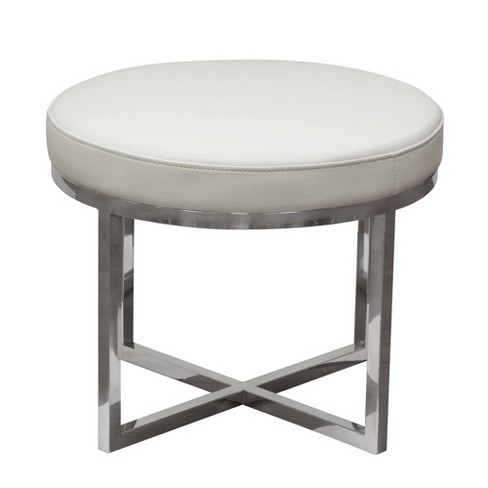 Diamond Sofa Ritz Round Accent Stool In White : Target