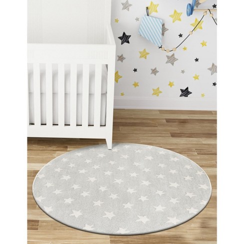 Unique Loom Whimsy Kids Collection Area Rug - Stars (6' 1" Round Cloud ...