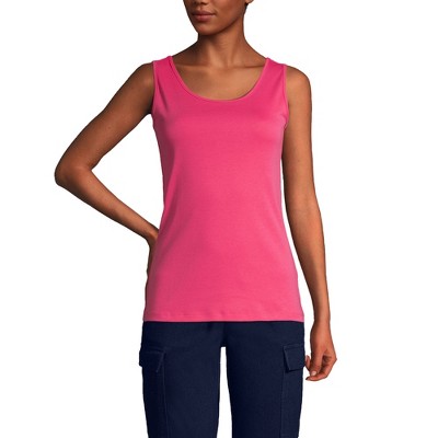 Lands' End Women's Cotton Tank Top - Large - Hot Pink : Target