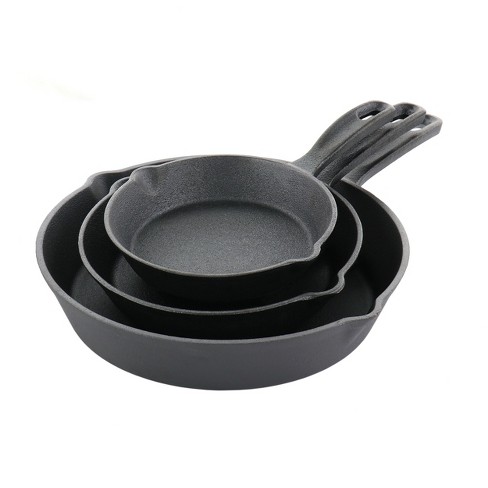 Oster Castaway 3 Piece Cast Iron Pre-seasoned Frying Pans : Target