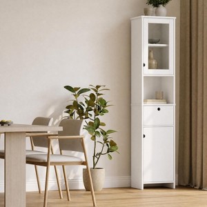 Tall Waterproof Storage Cabinet with Adjustable Shelves Open ...